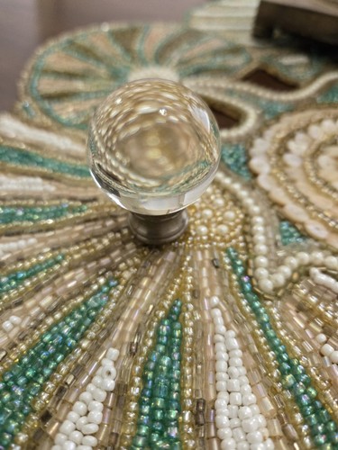 Vintage Round Glass Lamp Finial Silver Base | eBay