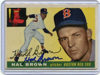1955 TOPPS BASEBALL #148 HAL BROWN AUTOGRAPH, BOSTON RED SOX, 060219 | eBay