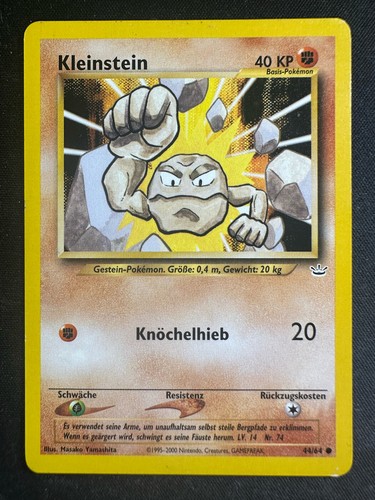 German Pokemon TCG 44/64 Geodude Kleinstein Unlimited Neo Revelation ...