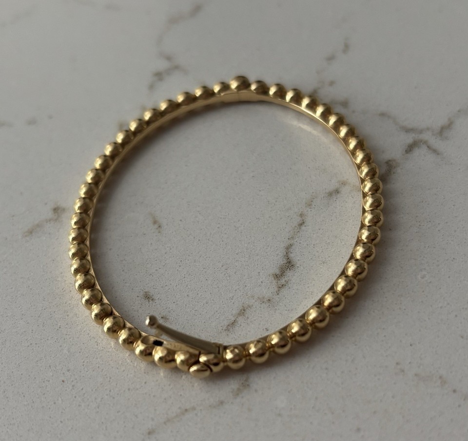 Van Cleef & Arpels Perlee Pearls Of Yellow Gold Bangle Bracelet S XS YG ...