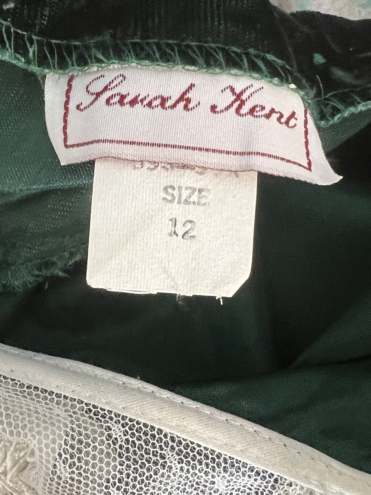 Vintage Sarah Kent Girls green Velvet Edwardian Cott… - Gem