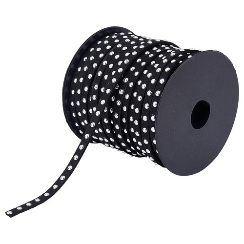 NBEADS 20 Yards/Roll 5mm Wide Silver Aluminum Studded Faux Suede Leather Cord... 607595925321| eBay