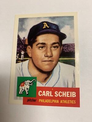 1991 Topps 1953 Archive Carl Scheib Philadelphia Athletics REPRINT | eBay