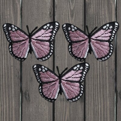 Pink Butterfly Embroidered Patch — 3-Pack — Iron On or Sew On | eBay