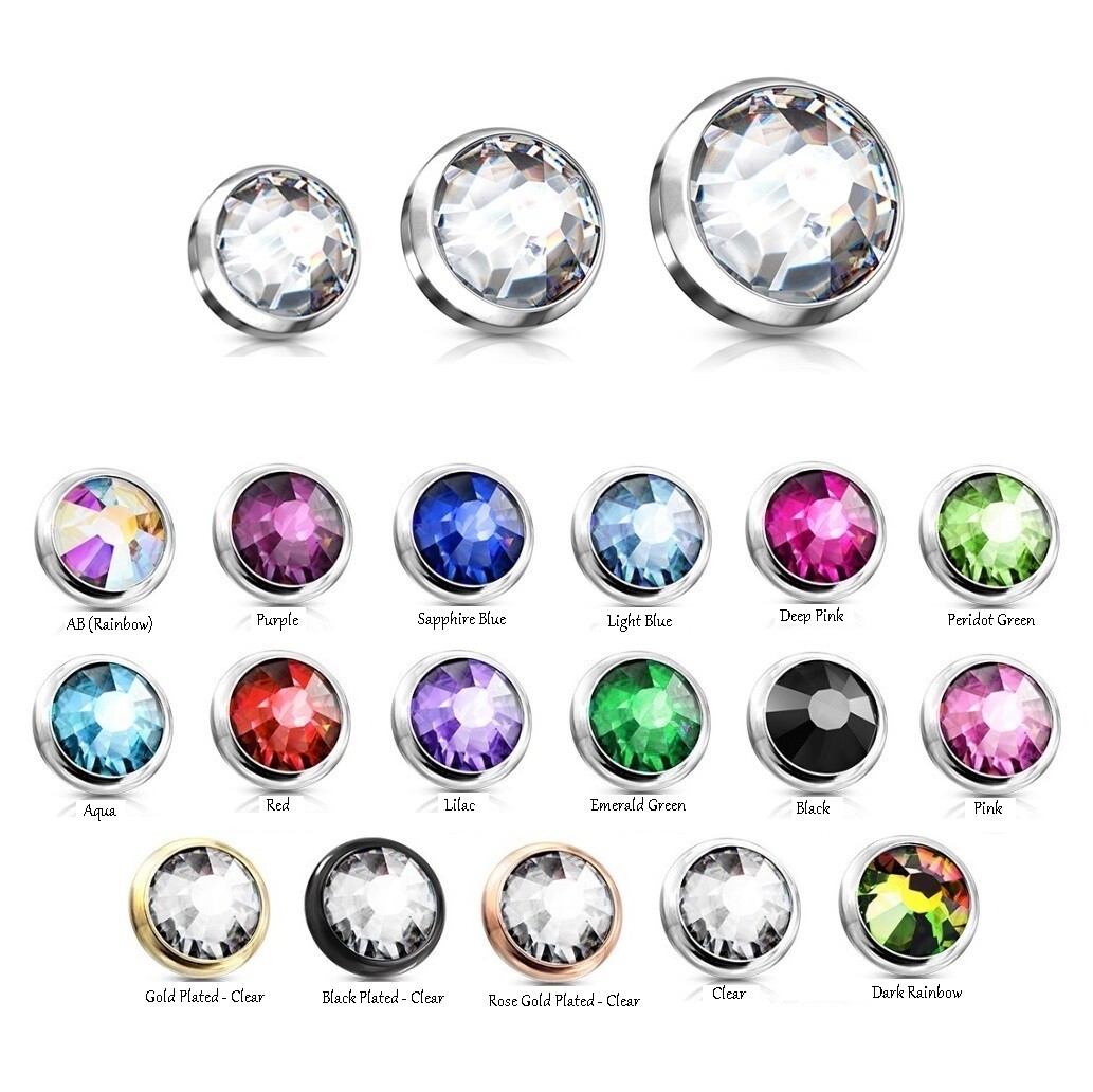 Gem Dermal Anchor Top - Flat Crystal - Micro Microdermal Head Surface ...