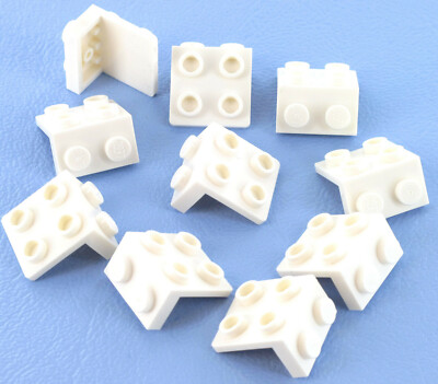 10 Piece Lego Brick Angle White, 90 degree, 6117940, 1x2-2x2, 21712 ...