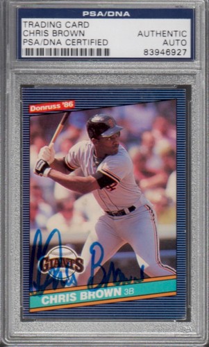 Chris Brown San Francisco Giants 1986 Donruss Signed AUTOGRAPH PSA DNA ...