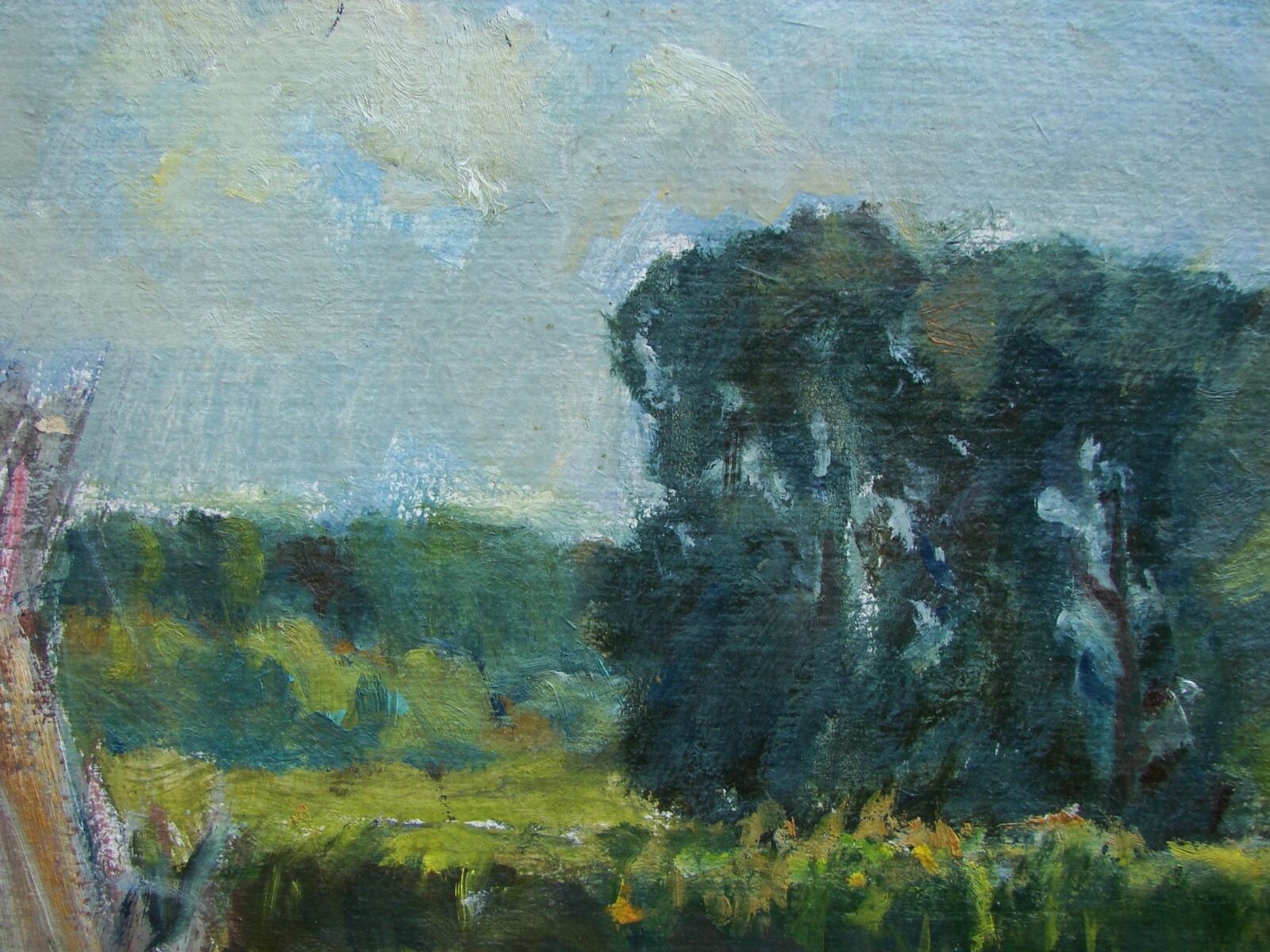 Ukrainian Soviet USSR Oil Painting Landscape impressionism yard ...