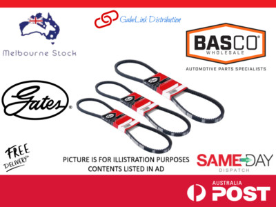 GATES Fan Belt Kit (3 Belts) ML Triton 3.2L Diesel 4M41 07/06 - 08/09 ...