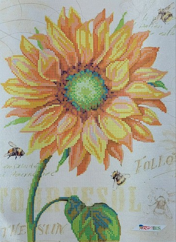 Bead Embroidery Kit Sunflower DIY Craft Kit Needlepoint Beaded Beadwork ta-394 | eBay