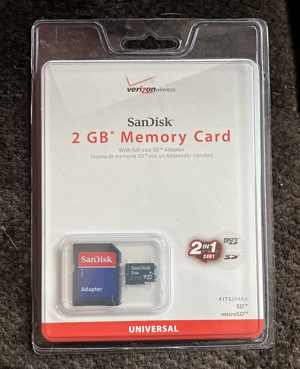 SanDisk 2 GB Memory Card With Adapters 3 in 1 Verizon for sale online ...