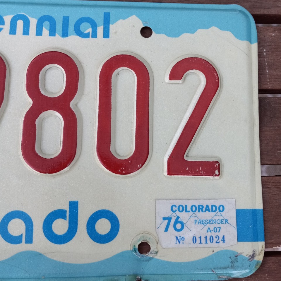 Colorado 1976 CENTENNIAL License Plate - NICE QUALITY # MP 9802 | eBay
