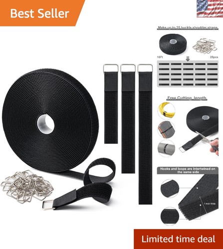 Custom Length 1" x 16Ft Nylon Straps with 25 Metal Buckles - Organize ...