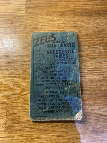 Data charts & reference tables / 1940s Book by Zeus Precision | eBay UK