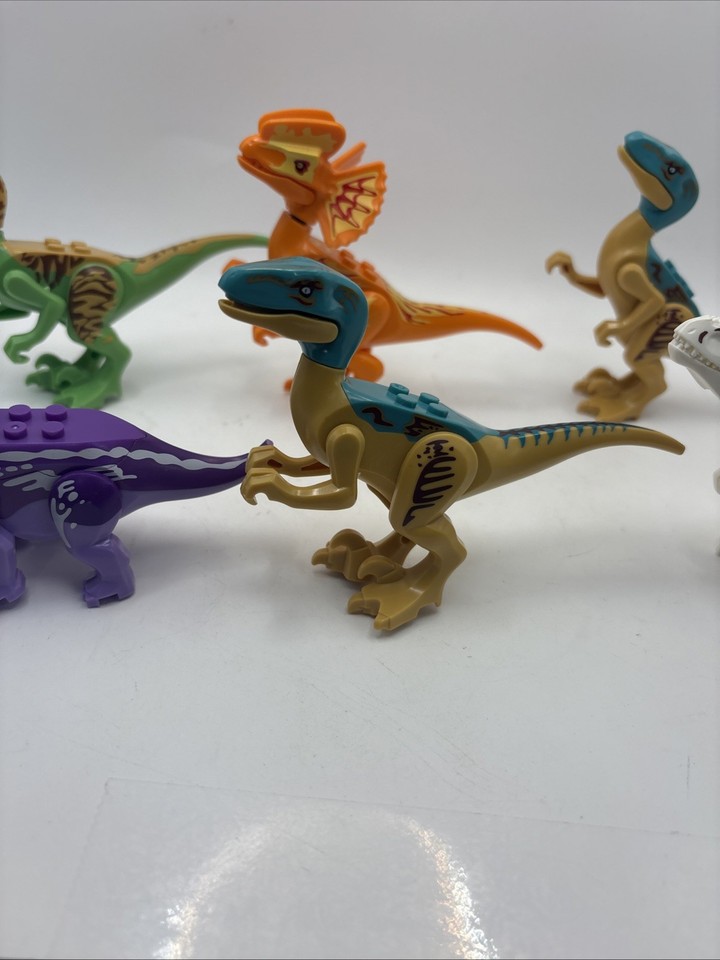 LEGO TYPE Dinosaur Building Block Huge Lot Of 6 Animal Toy Bricks ...