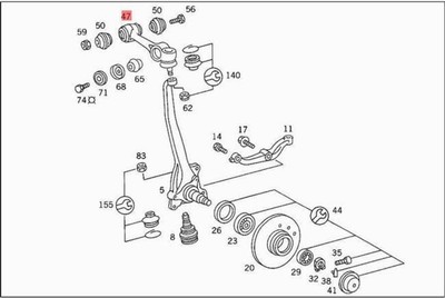 Genuine MERCEDES C126 W126 S-CLASS W126 Transverse control arm ...