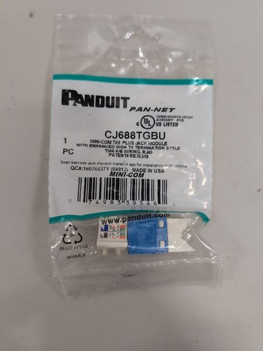 Panduit - CJ688TGBU - Mini-Com TX6 Plus Jack Module - Lot of 8 - NEW ...