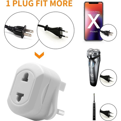 2 Pin to 3 Pin UK Battery Charger Adaptor Plug for Shaver & Oral-B ...