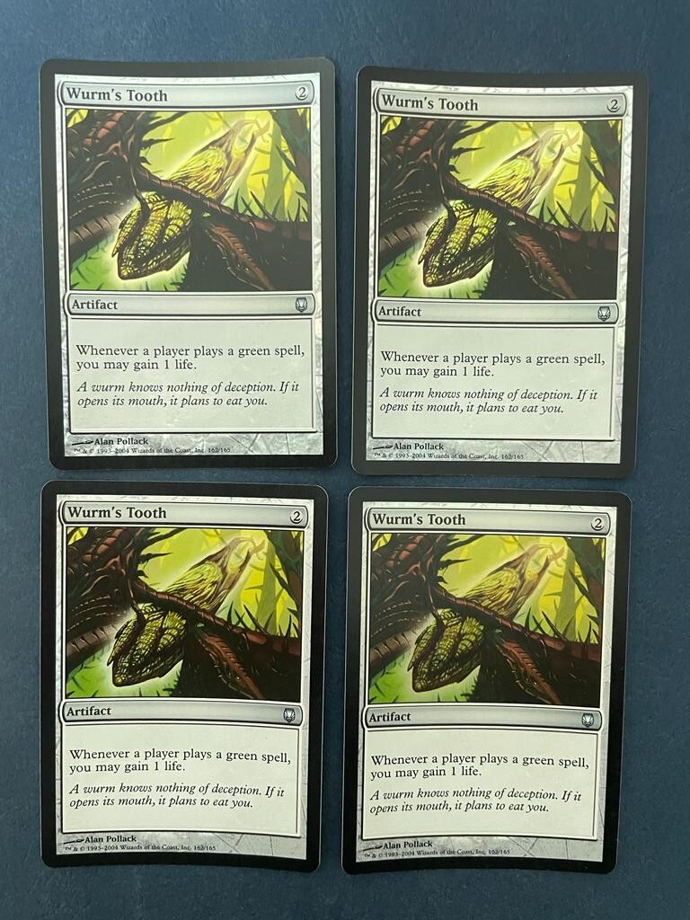 MTG 4X FOIL DARKSTEEL WURM'S TOOTH NM MAGIC THE GATHERING ARTIFACT ...