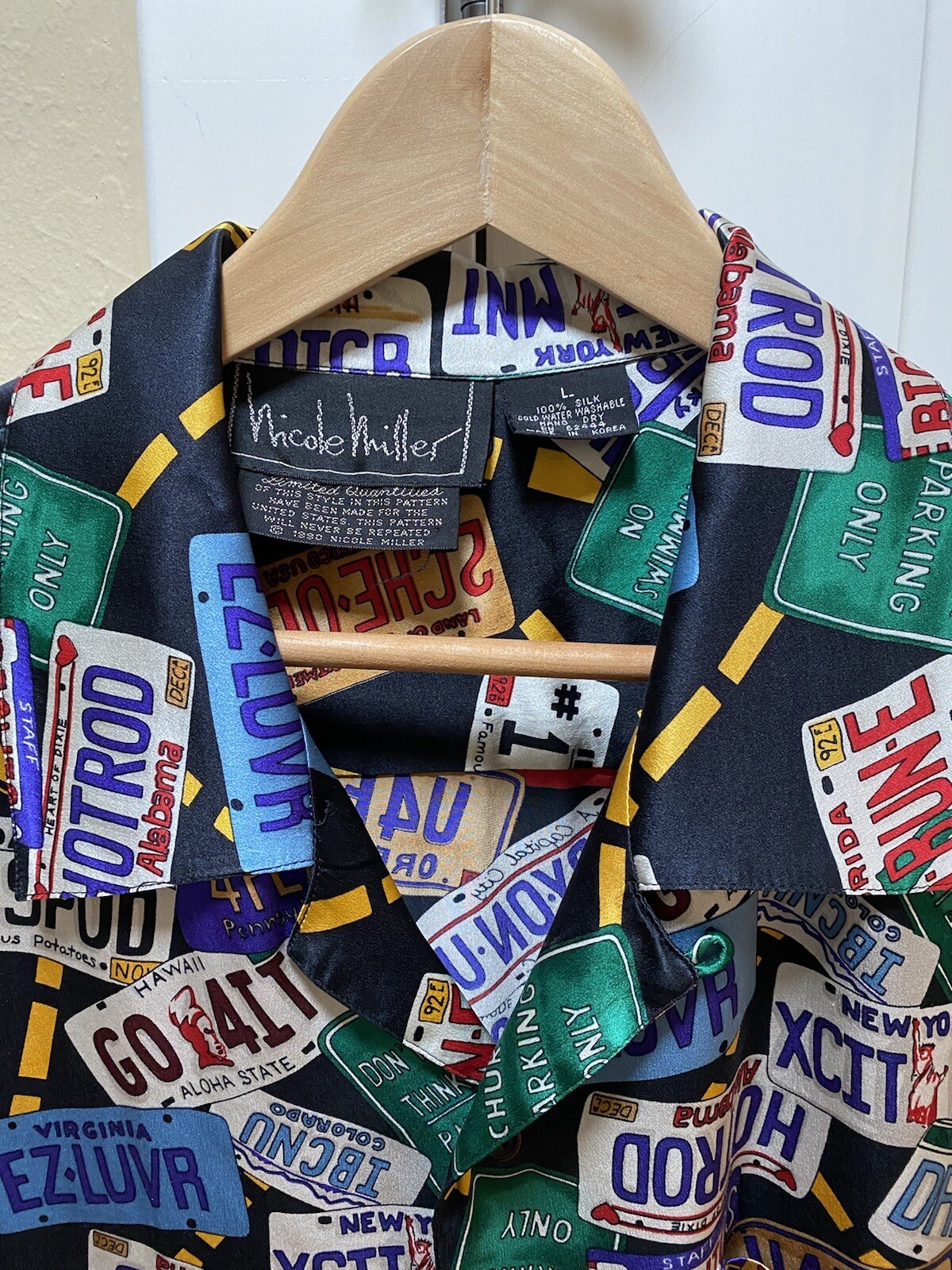 Original License Plates XL 1990's Nicole Miller 100% … - Gem