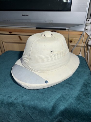 Vintage Safari Pith Helmet Military Made In India Sun Proof | eBay