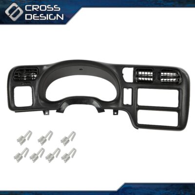 BLACK DASH BEZEL SINGLE DIN FITS 1998-2004 CHEVY S-10 GMC SONOMA JIMMY ...