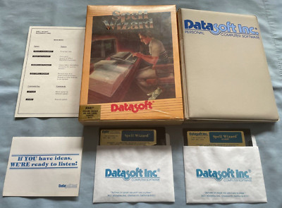 SPELL WIZARD - Atari 400/800 Computer Datasoft Software COMPLETE in Box ...