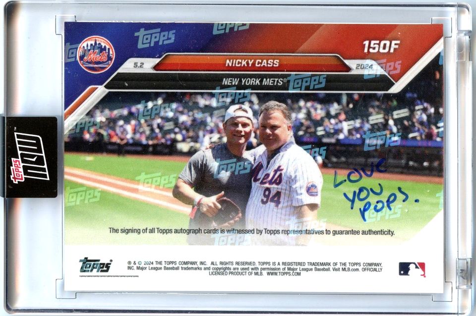 2024 MLB TOPPS NOW Nicky Cass Autograph Card 1st Pitch Gold 1/1 #150F ...