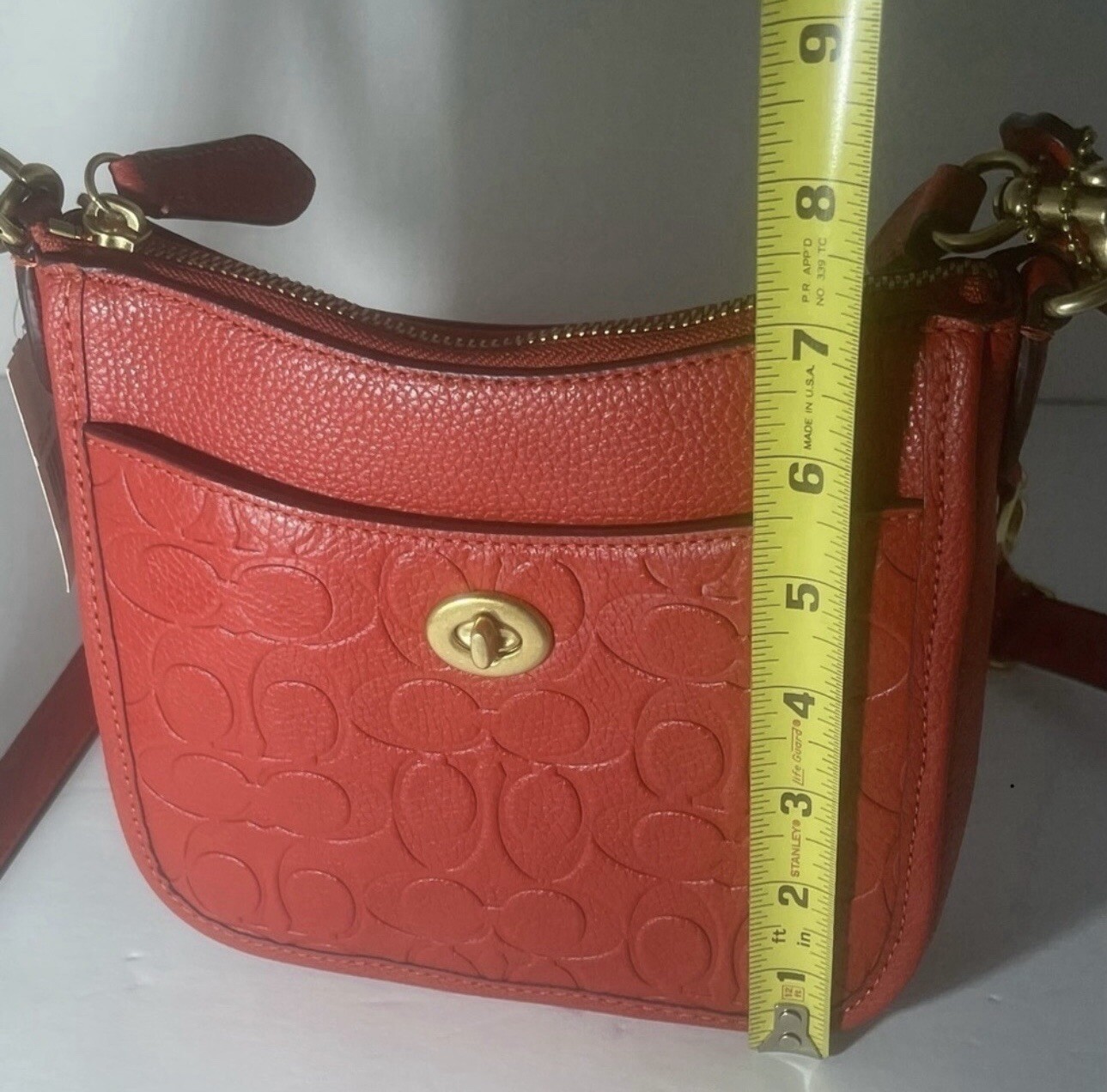 Coach CC393 Red Woman's Handbags COACH Sig Leather Chaise | eBay
