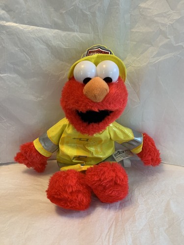 2005 nanco sesame street fire fighter fireman elmo plush 14” tall | eBay