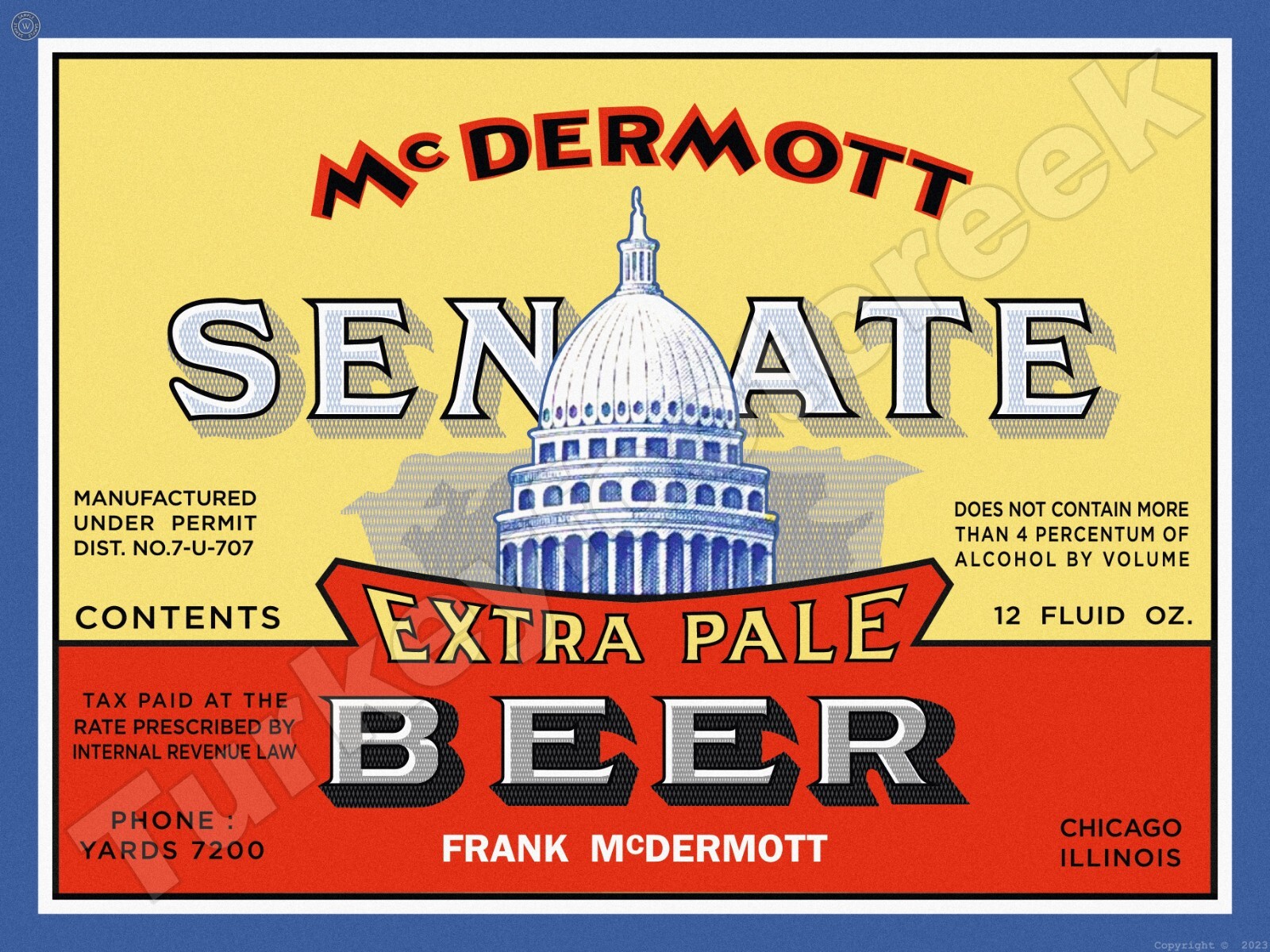 McDermott Senate Beer Label 9" x 12" Metal Sign | eBay
