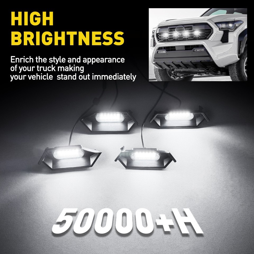 Amber White LED Front Grille Light For 24 25 Toyota Tacoma TR D Sport ...