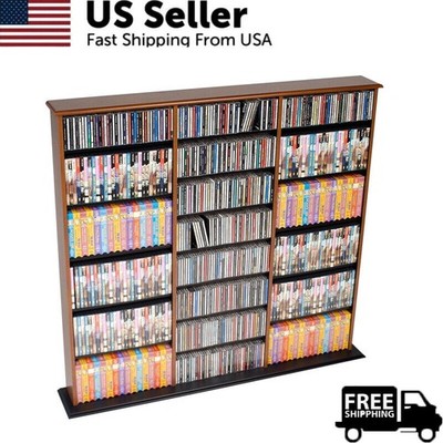 Multimedia Storage Shelf CD DVD Wall Width Audio Media Towers Organizer ...