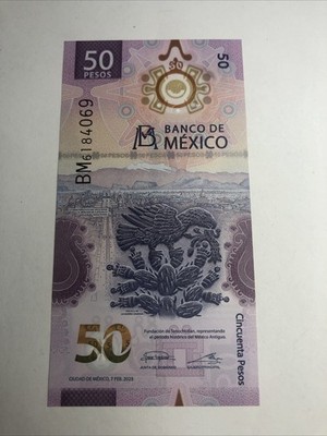 Mexican Bank note $50 Axolotel Design Polymer Bill Banco De México🇲🇽 | eBay