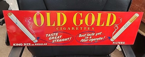 Vintage Store Display Topper Old Gold Bright Red And Gold Lettering | eBay