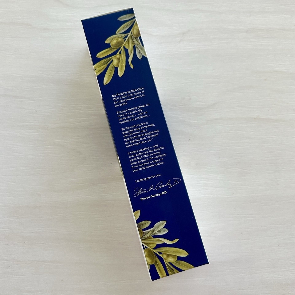 NIB Gundry MD Polyphenol-Rich Olive Oil 8.5 Oz Extra Virgin Cold ...