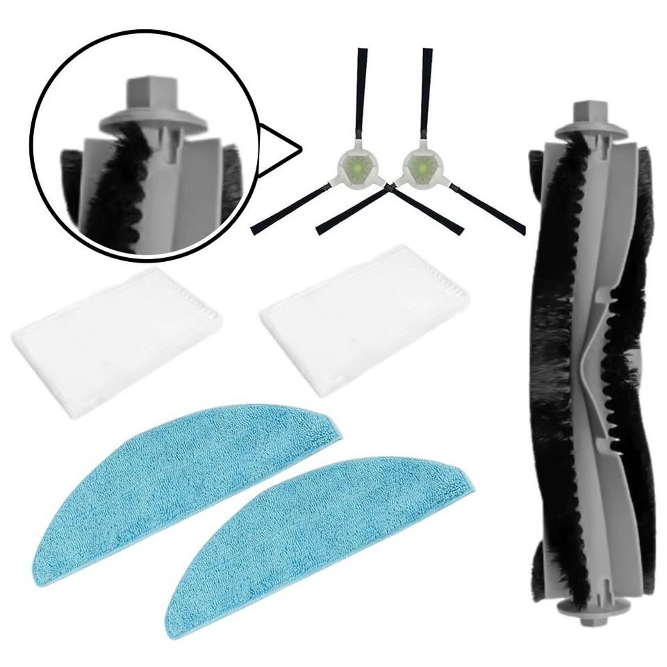 Robot Vacuum Parts Main Brush Side Brush Filter Filter Paper ABS+Nylon ...