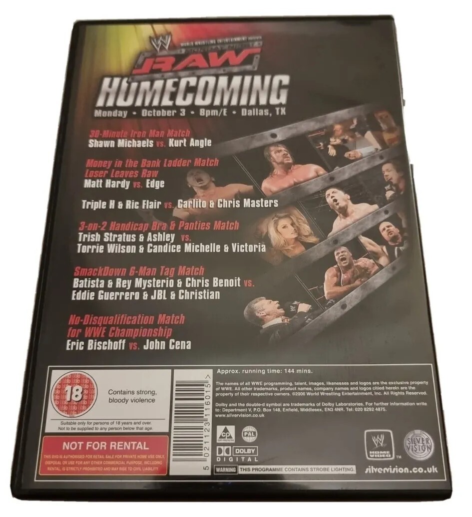 WWE Monday Night RAW Homecoming DVD RARE REGION 2 WWF STONE COLD VINCE ...