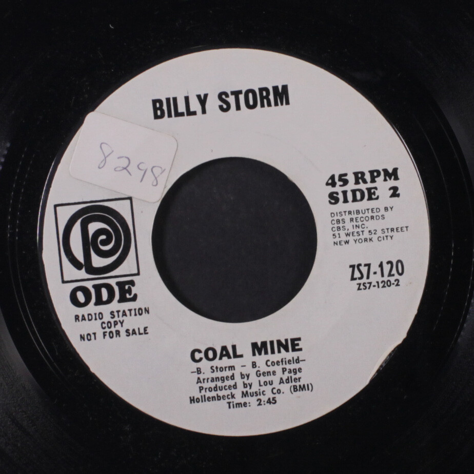 BILLY STORM: tonight i'll be staying with you Ode Records (2) 7" Single ...