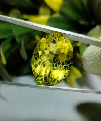 Lemon Quartz Loose Natural Modern Floral Hanami Cut Handmade Faceted ...