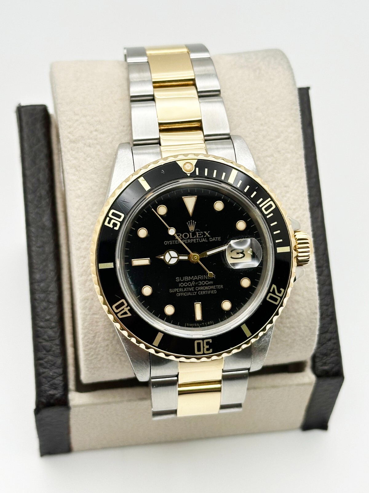 Rolex Submariner 16803 Black Dial 18K Yellow Gold Stainless Steel | eBay