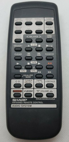 Sharp RRMCG0093AWSA Audio System Remote Control | eBay