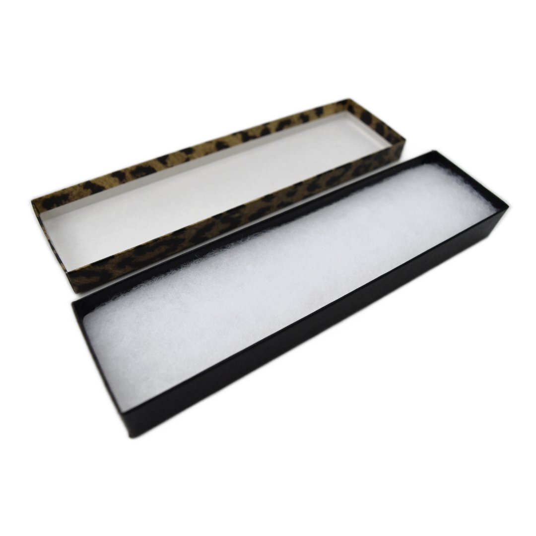 Made In US Leopard Cotton Filled Gift Boxes Jewelry Cardboard Boxes ...