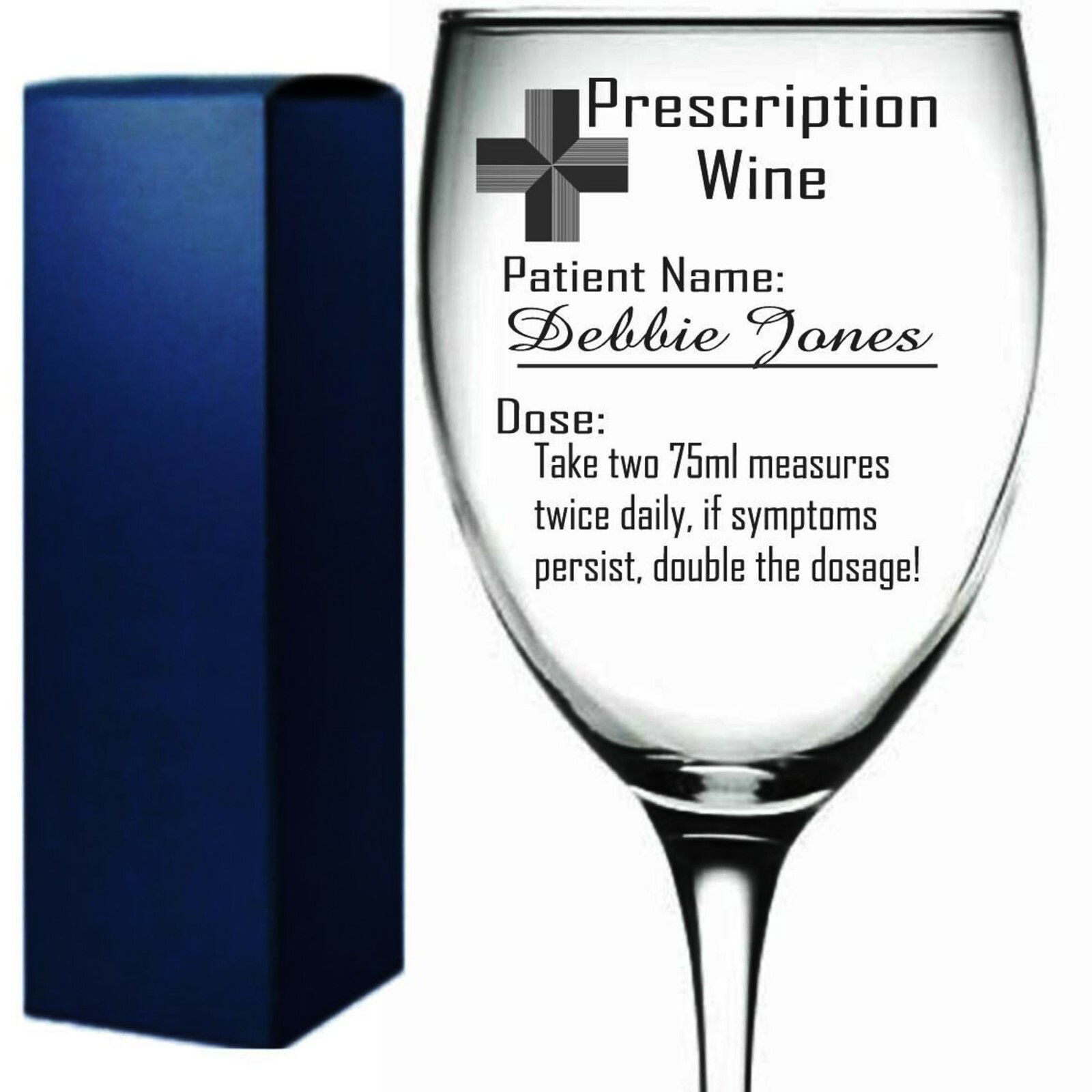 Personalised Engraved wine glass PRESCRIPTION WINE any name added | eBay