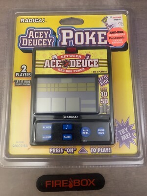 Vintage Radica Acey Deucey Poker Handheld Game - New - Kay-Bee Sticker ...
