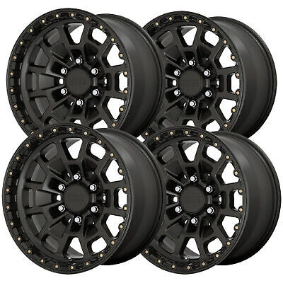 (Set of 4) KMC KM718 Summit 17x8.5 5x5" +0mm Satin Black Wheels Rims 17 ...