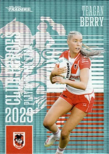 2024 NRL Traders Club Hero Teal Card Teagan Berry St George Dragons ...