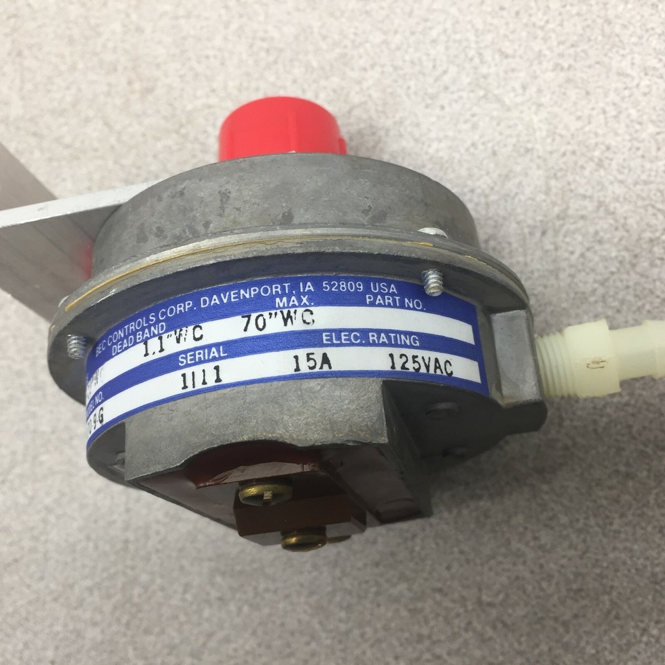 NEW NO BOX BEC CONTROLS 125VAC 15AMP 2-22WC PRESSURE CONTROL SWITCH R70 ...