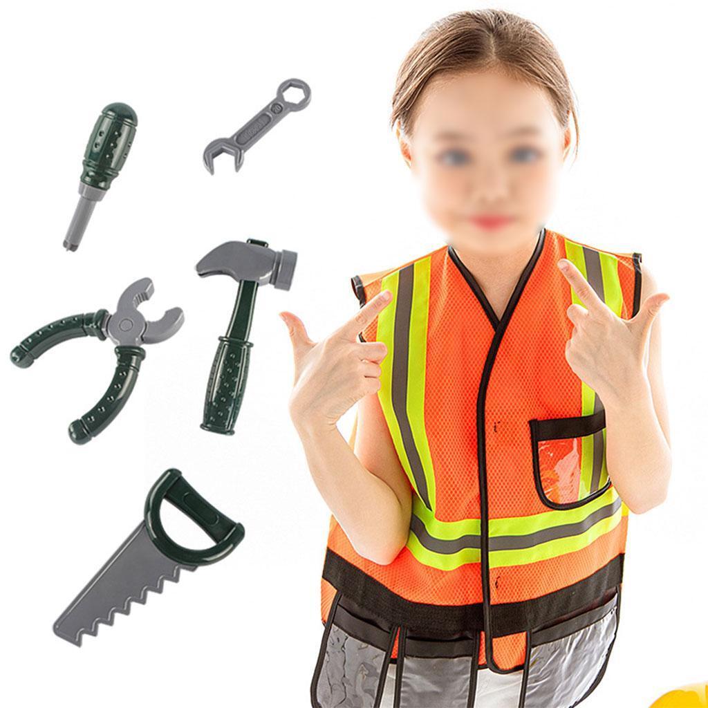 Boy Pretend Engineer Costume Fancy with Tools Engineer Uniform Role ...