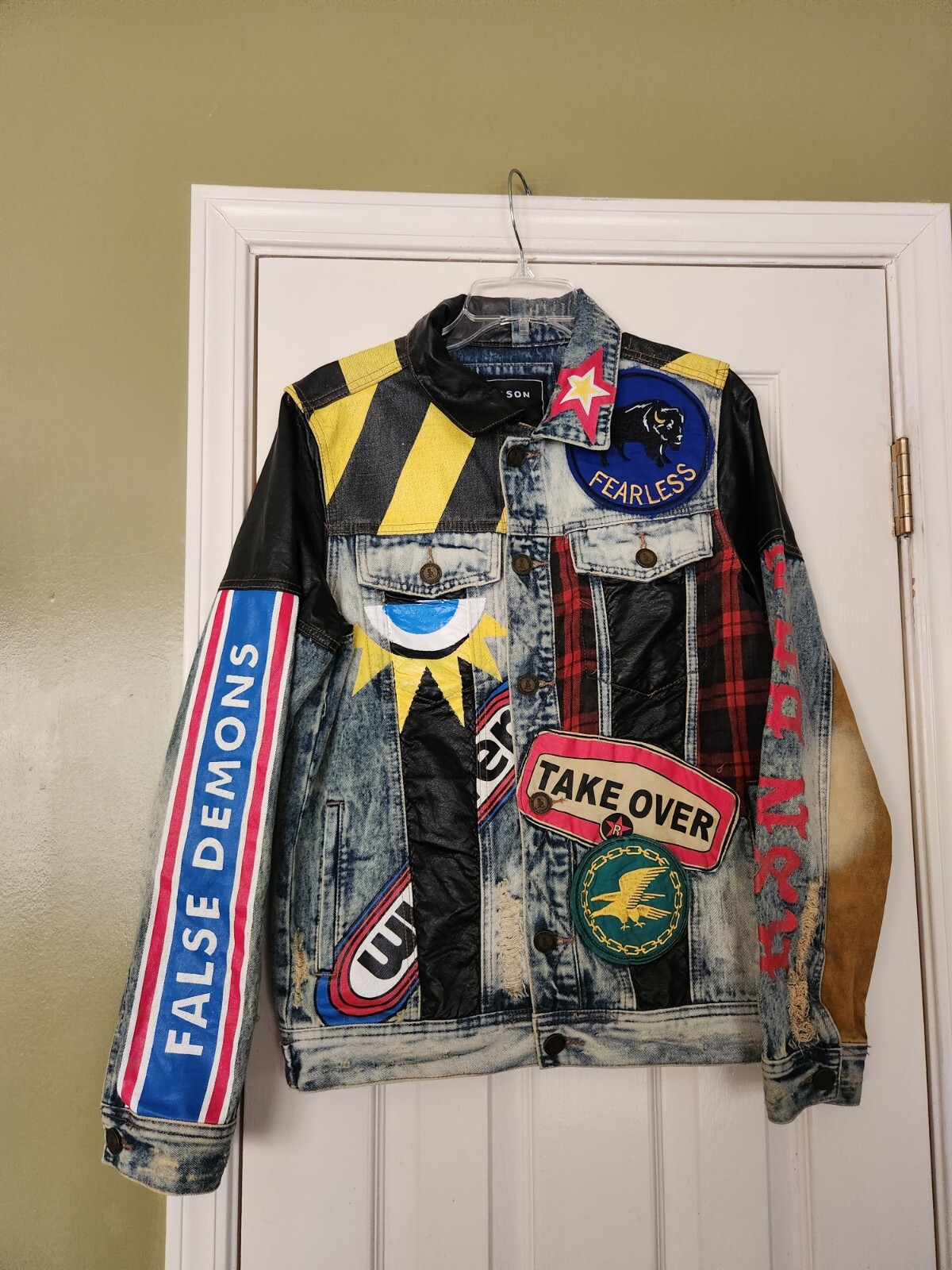 Men's Reason NYC Crazed Jean Jacket Size Small | eBay
